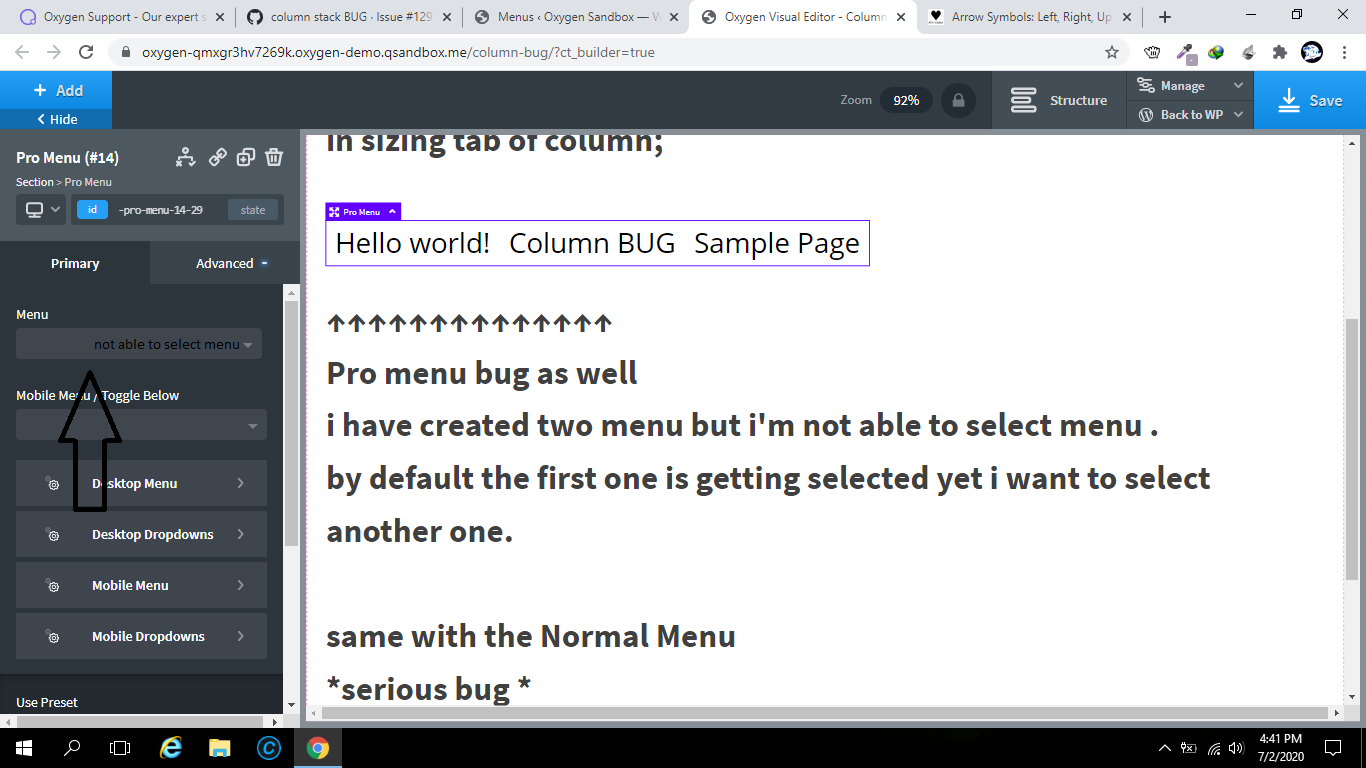 column and menu BUG · Issue #1297 · soflyy/oxygen-bugs-and-features · GitHub