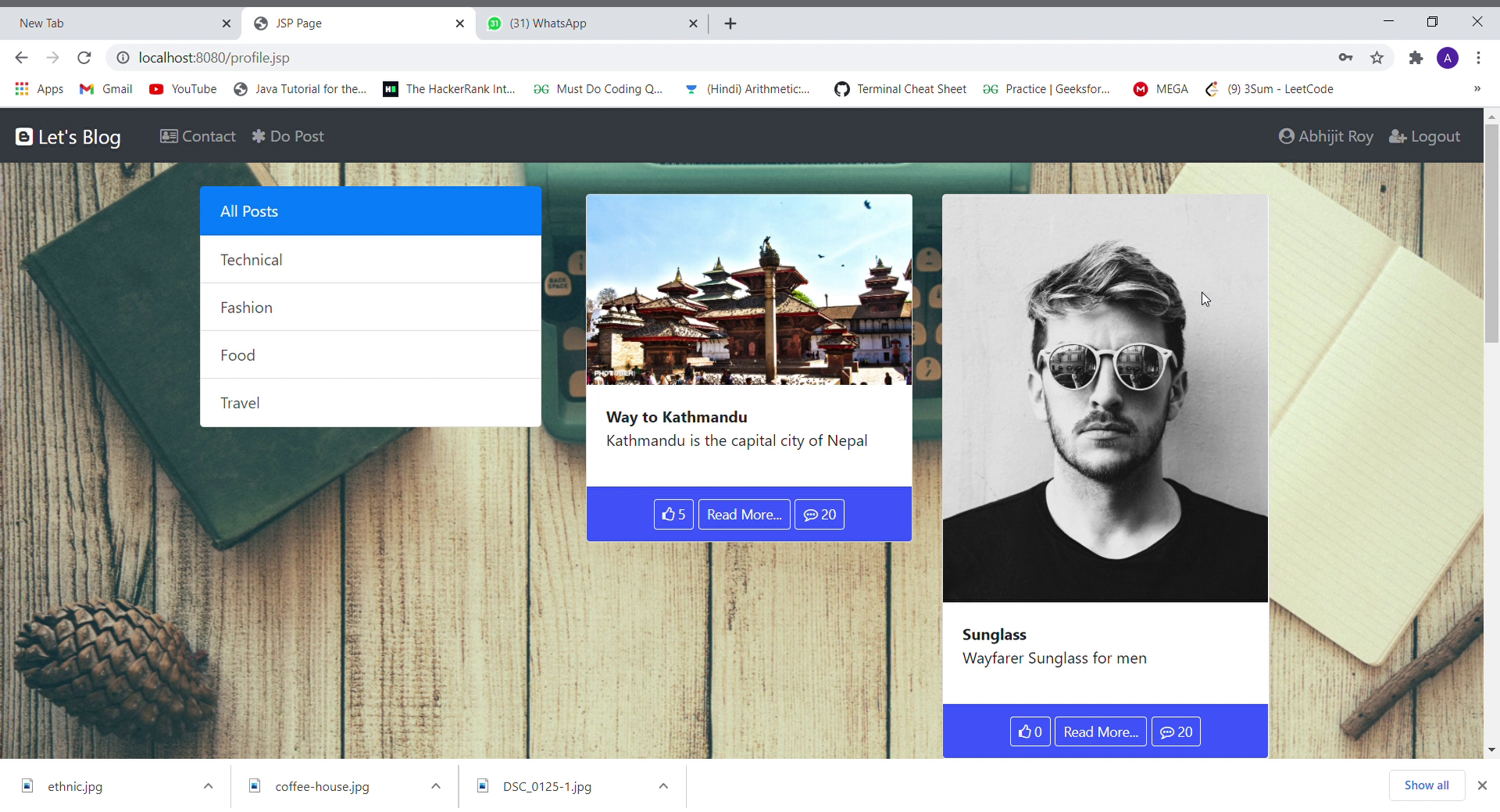 GitHub - Abhiroy17/BlogPostWebApp: This is a multi-category blog post app built using JSP ...