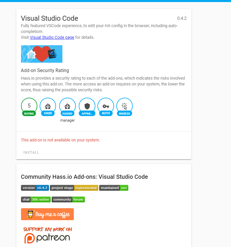 Cannot install in HASSIO · Issue #31 · hassio-addons/addon-vscode · GitHub