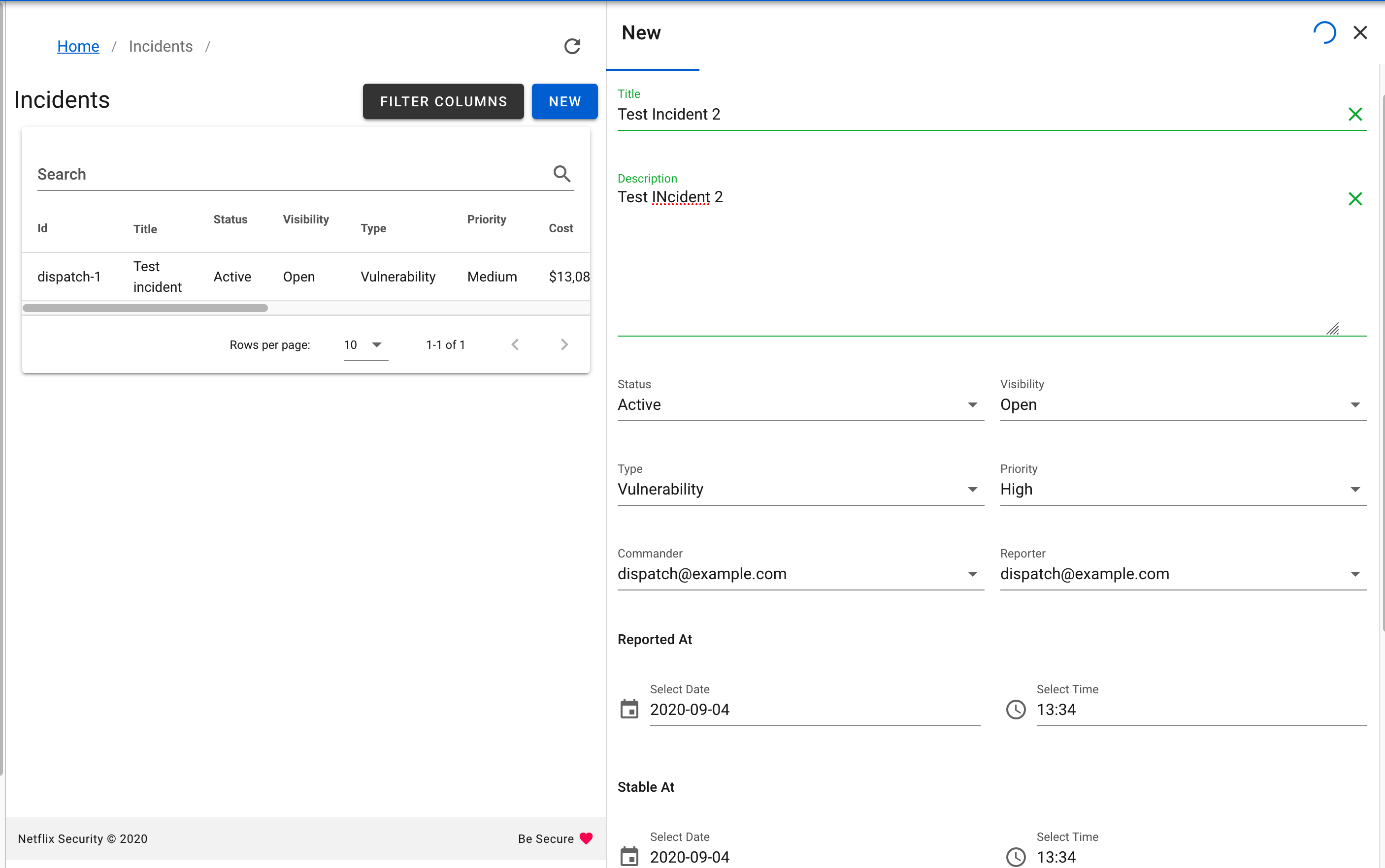 Dispatch Cannot Create A New Incident Through Ui · Issue 542 · Netflixdispatch · Github