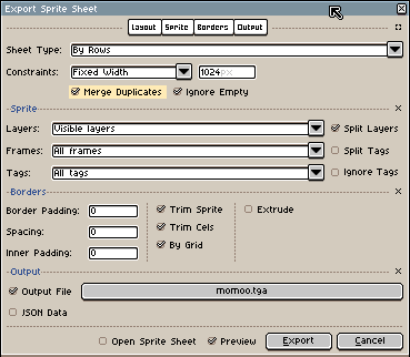 ignore selected tags for exporting as sprite sheet · Issue #2686 · aseprite/aseprite · GitHub