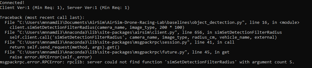 Object Detection Error · Issue 4666 · Microsoftairsim · Github 5066