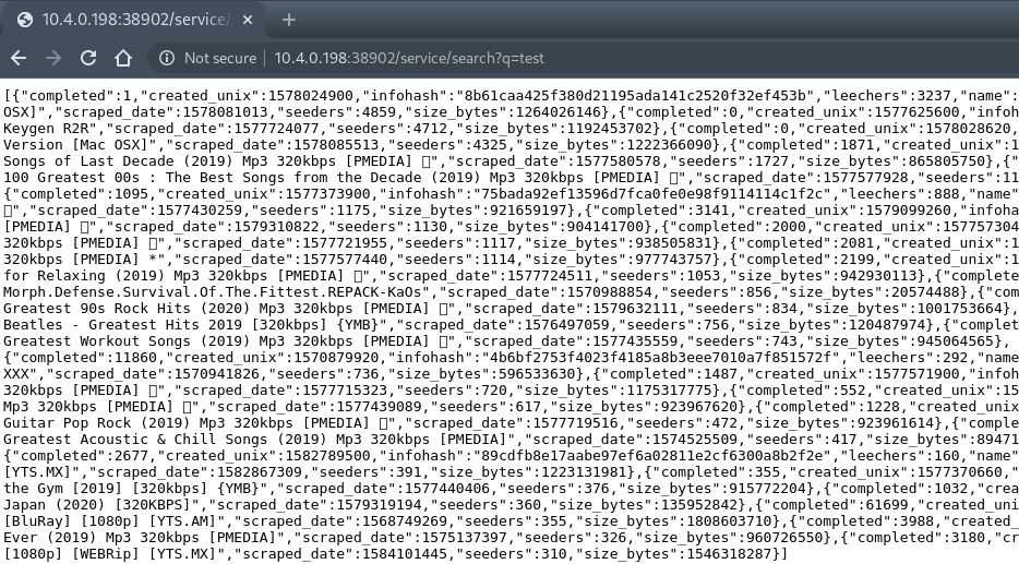 [torrentscsv] Parse error: Error reading JArray from JsonReader. Path '', line 0, position 0 ...
