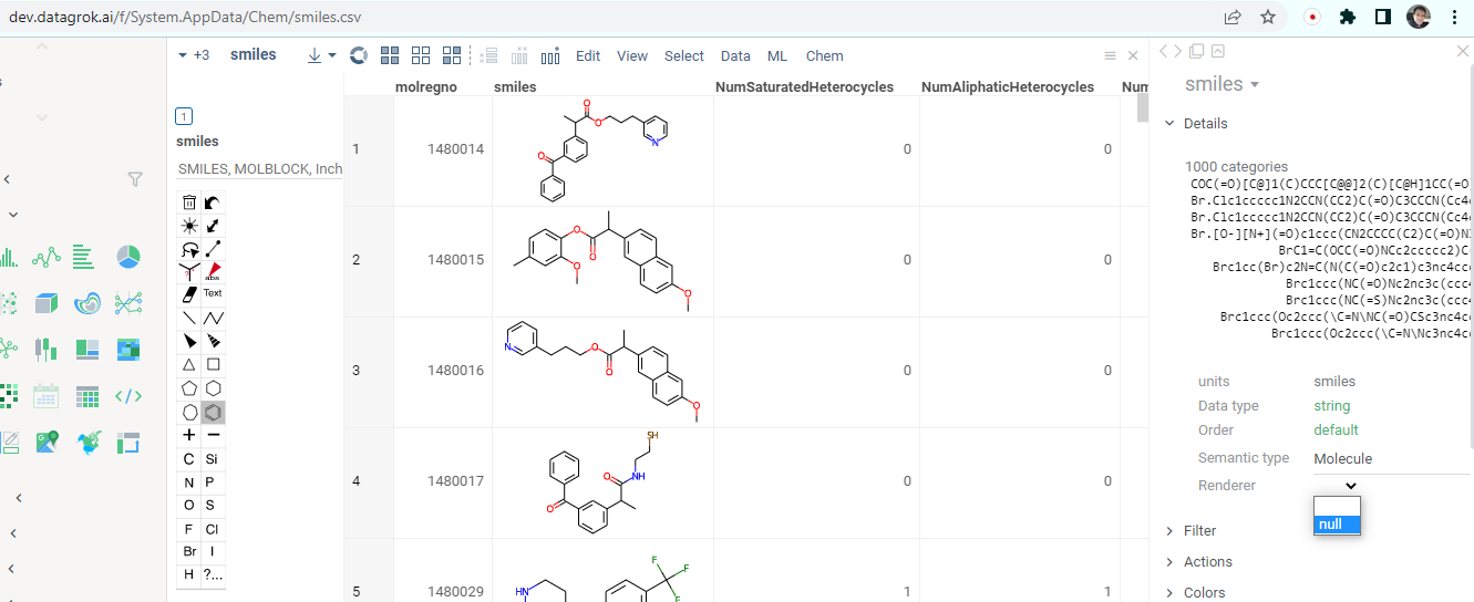 #563: Chem: Renderer selection not working · Issue #563 · datagrok-ai/public · GitHub