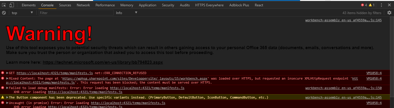 Can't debug anymore the office 365 workbench since 1.1.0 ? · Issue #634 · SharePoint/sp-dev-docs ...