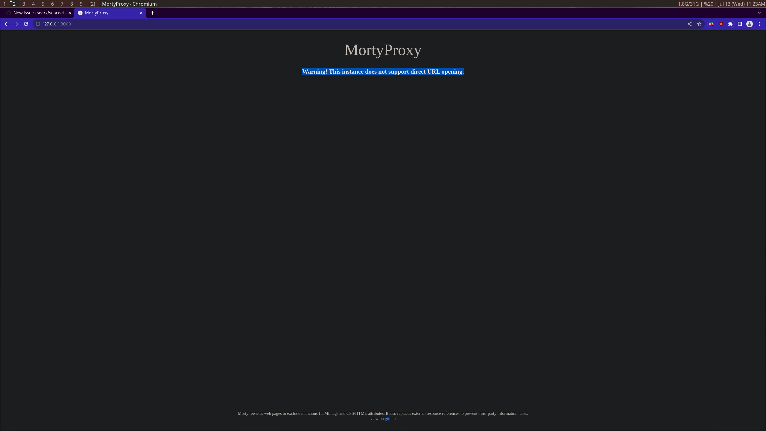 Warning This Instance Does Not Support Direct Url Opening · Issue 3283 · Searxsearx · Github 