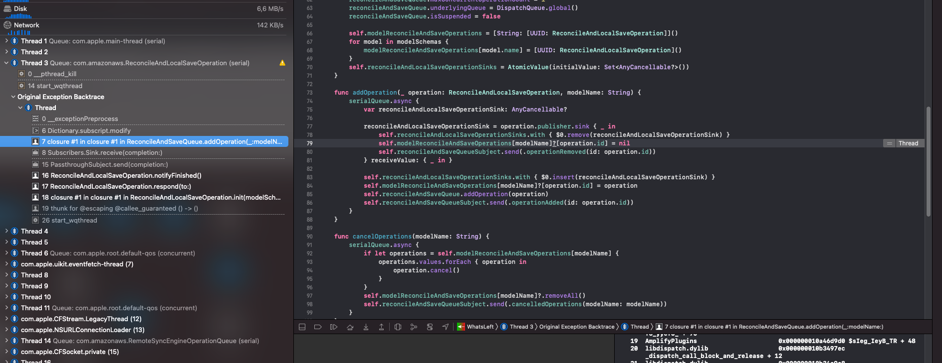 Random crashes when doing initial sync using 1.7.1 · Issue #1136 · aws-amplify/amplify-swift ...