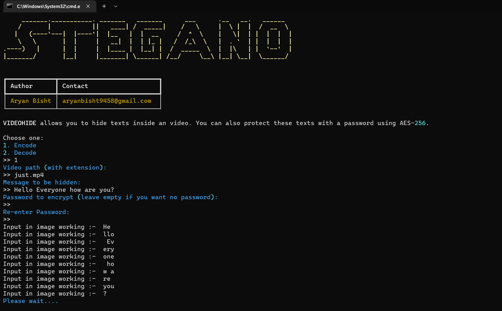 GitHub - AryanBisht-03/Video-steganography