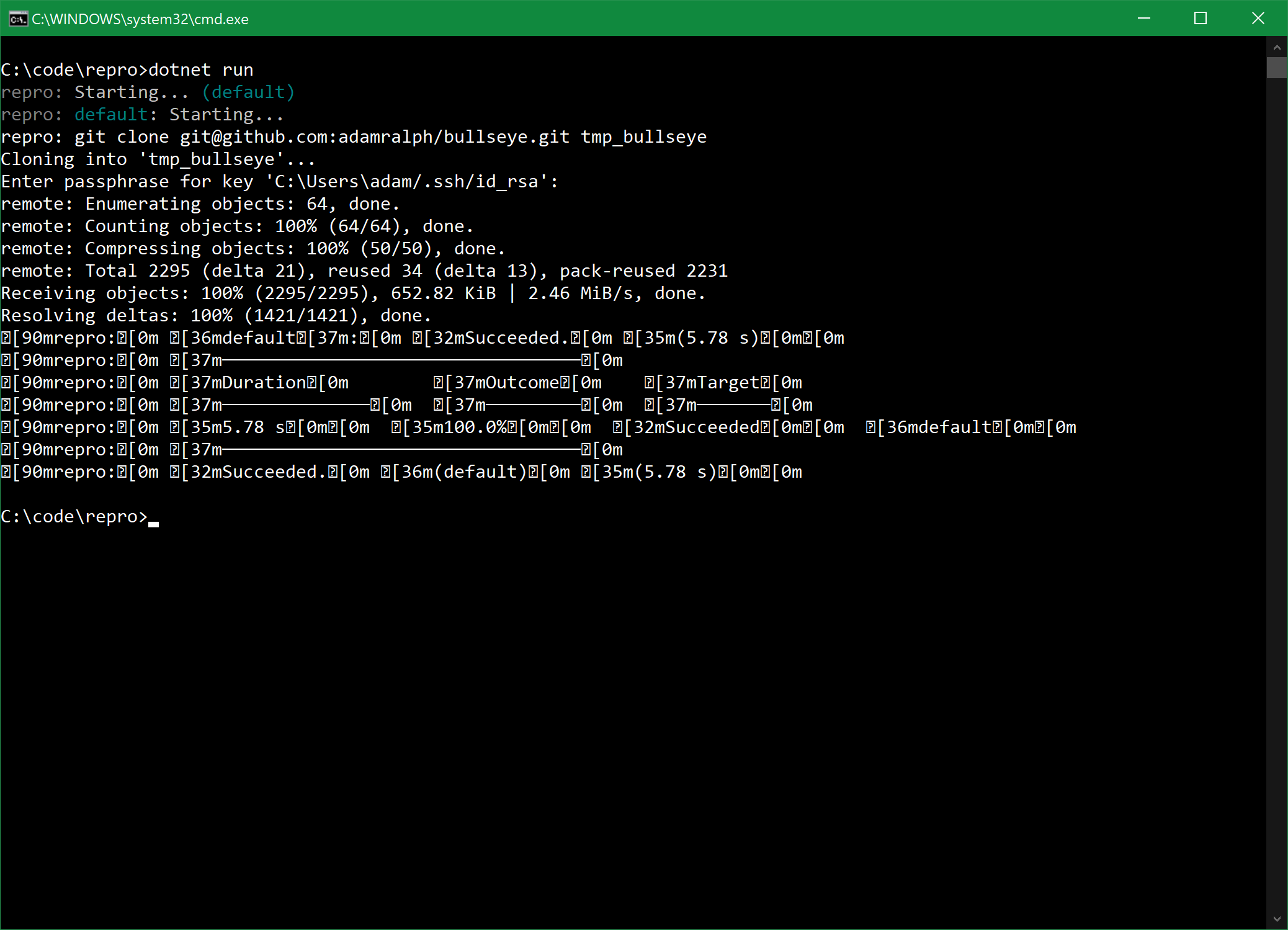 Output broken by git operations · Issue #404 · adamralph/bullseye · GitHub