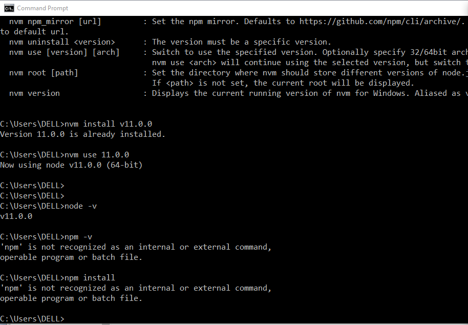 Npm Not Recognized As Internal Or External Command · Issue 414 · Insidesherpajpmc Tech Task 2