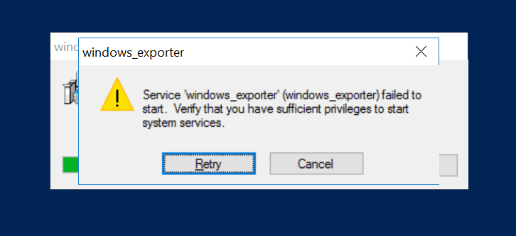 Window exporter giving an error while installation on ms 2016. "window ...