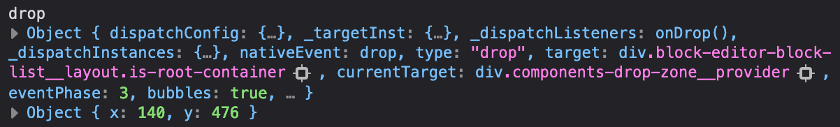 `onDrop` function of `DropZone` component · Issue #21483 · WordPress/gutenberg · GitHub