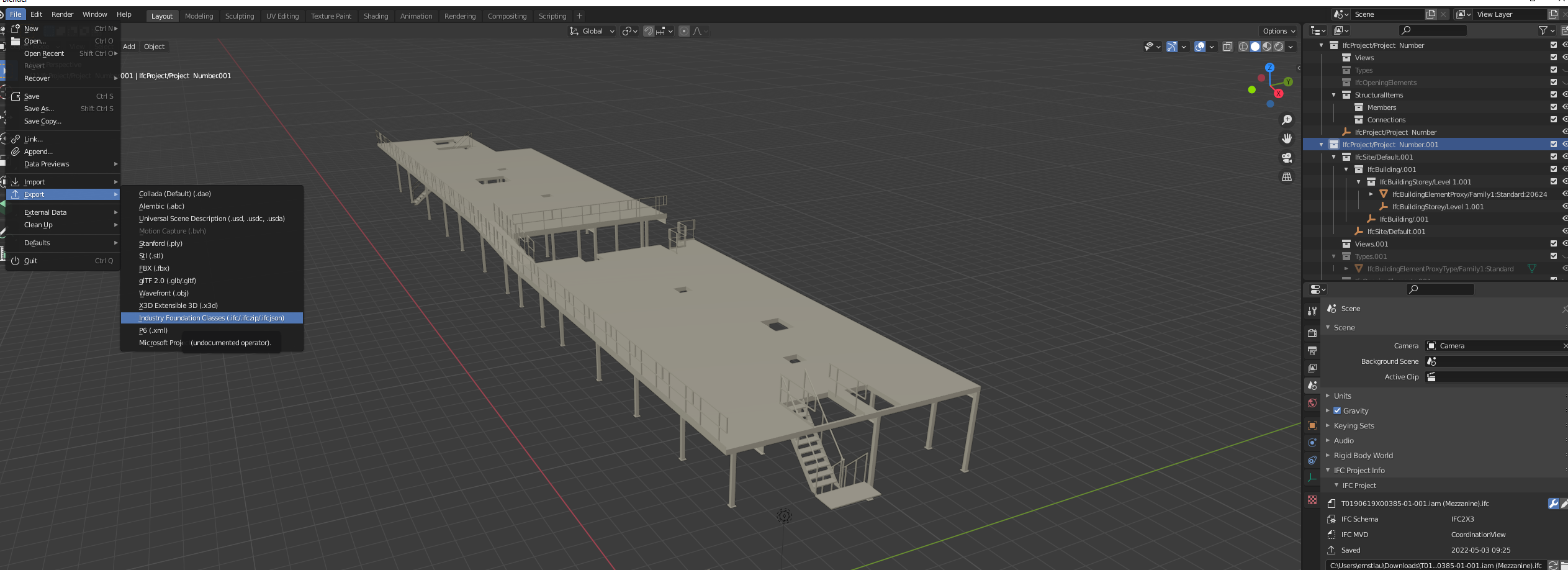 Can't export ifc model · Issue #2182 · IfcOpenShell/IfcOpenShell · GitHub