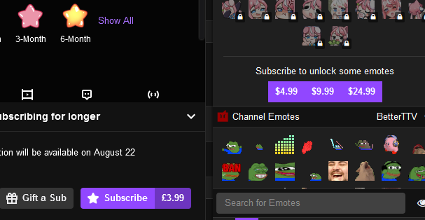 Local sub pricing not reflected in FFZ emote menu. · Issue #1102 ...