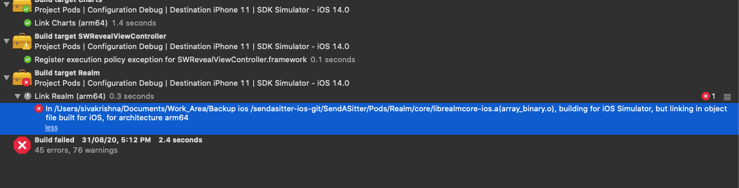 Xcode12 Beta6 Build Fail · Issue 6725 · Realmrealm Swift · Github 
