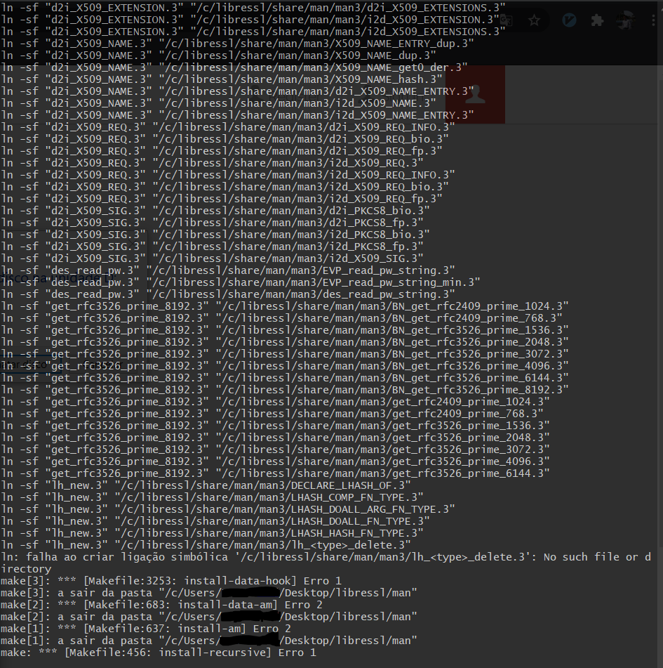 Error While Building Libressl Using Cygwin For Windows 10 · Issue 637 · Libresslportable · Github 