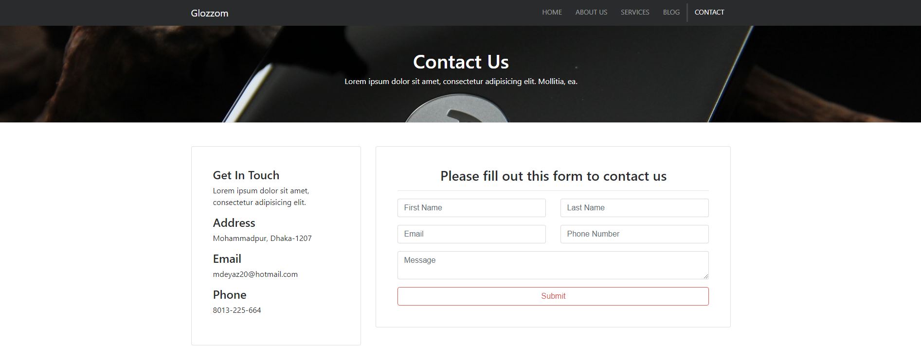 GitHub - MdEyaz/GlozzomTheme-Bootstrap: Its a Glozzom Theme which is content focused, minimal ...