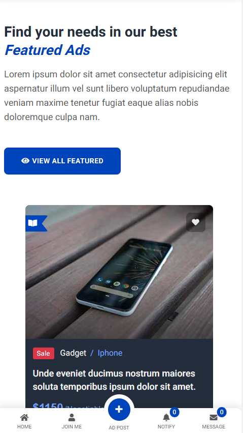 Improve responsiveness in the section "Find your needs in our best Featured Ads" · Issue #71 ...