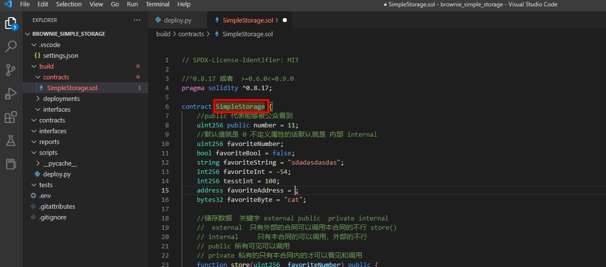 Import SimpleStorage from brownie · Issue #222 · smartcontractkit/full-blockchain-solidity ...