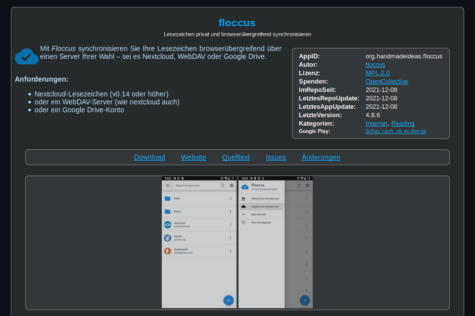 Android support · Issue #861 · floccusaddon/floccus · GitHub