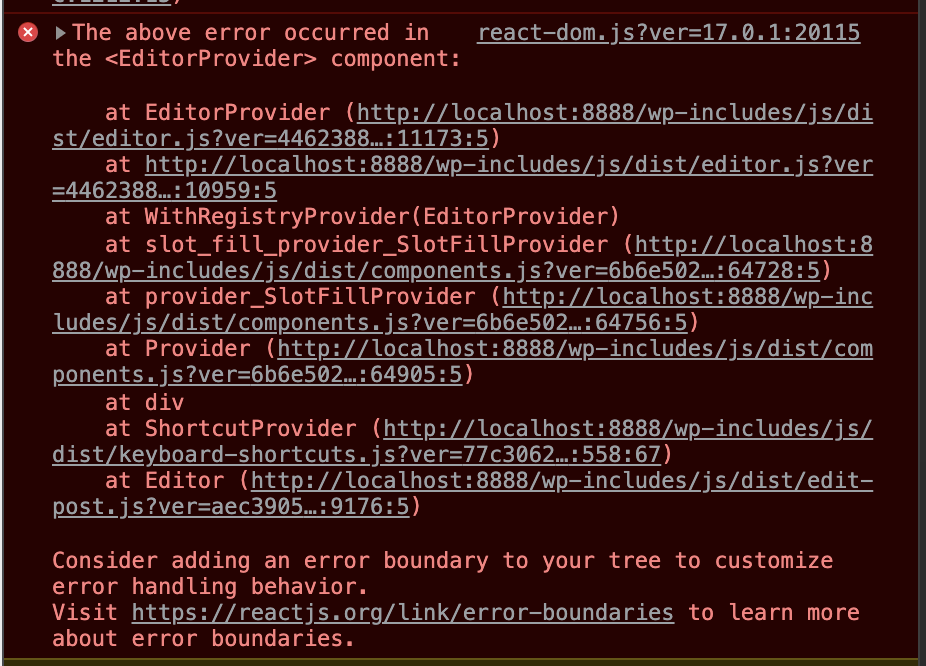WordPress 5.9 Block Editor - custom developed block with React "Invalid hook call." error ...