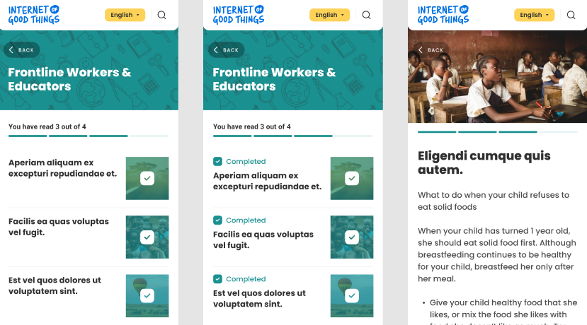 Display reading progress in sections · Issue #466 · unicef/iogt · GitHub