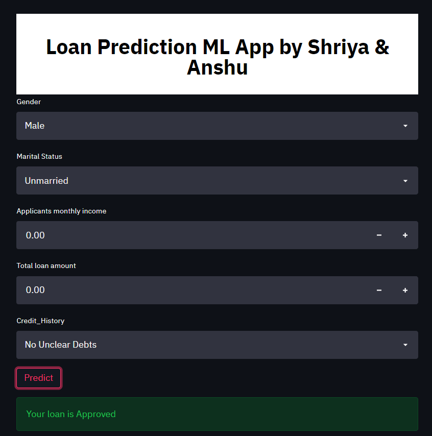 GitHub - shriyaharal7/Loan-Prediction-using-Streamlit