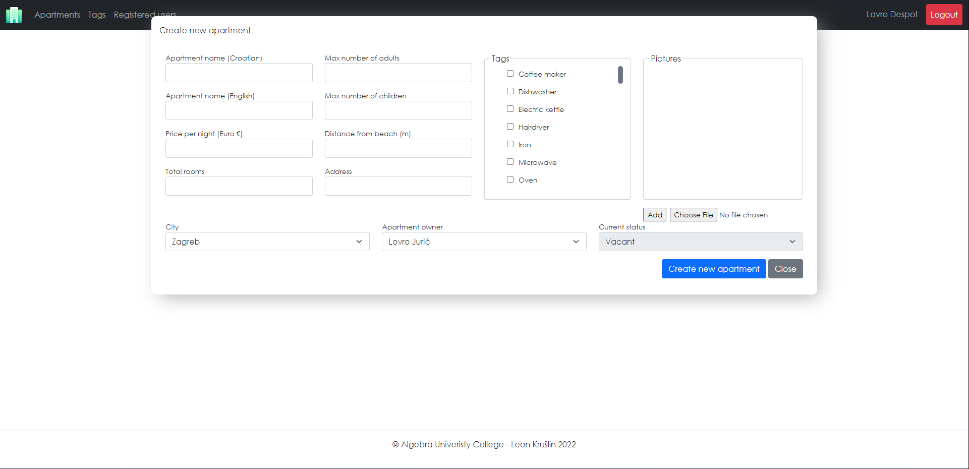GitHub - L3N1X/ApartmentsApplication-RWA-Project: Project for "Deveopment of web applications ...
