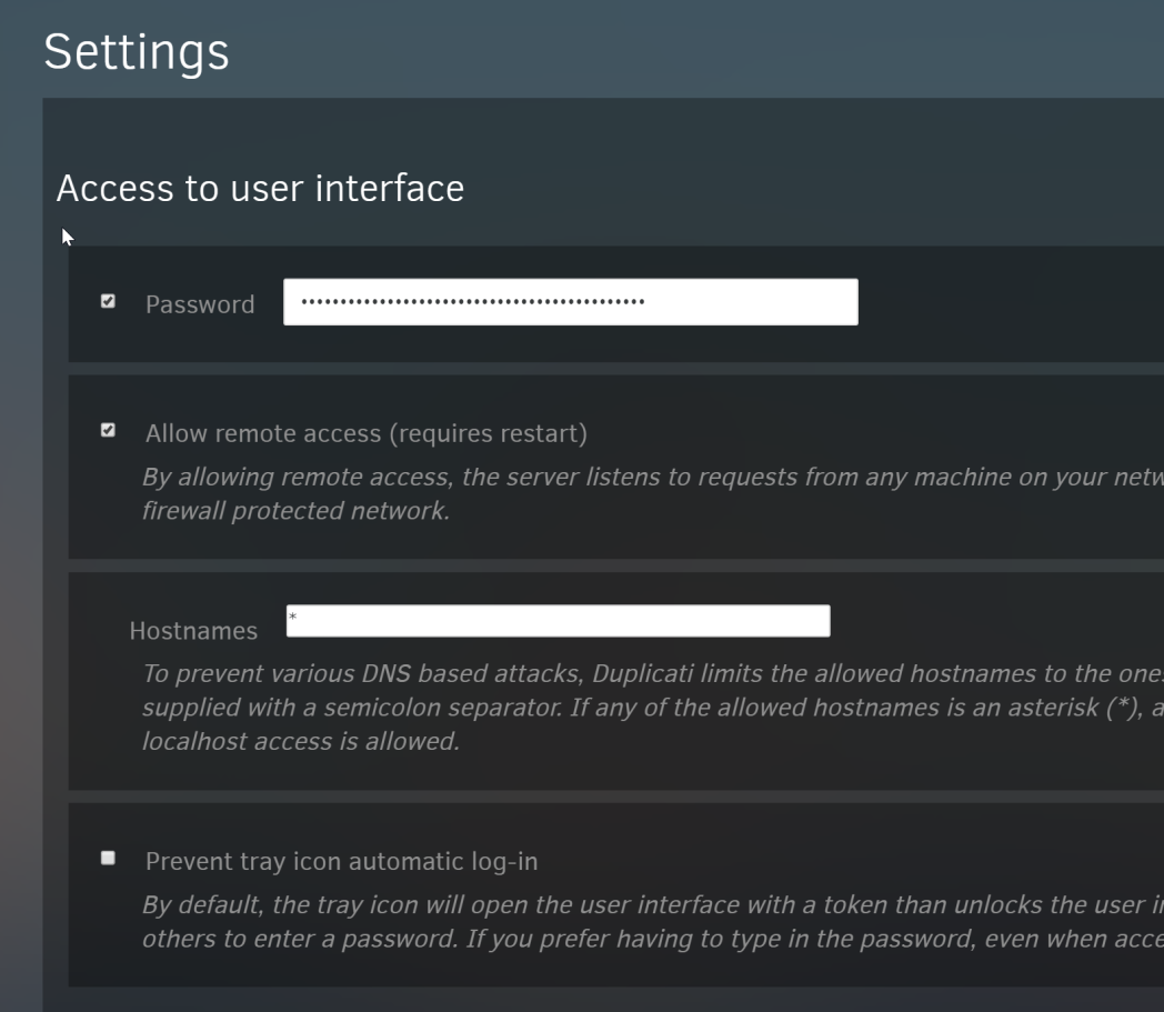Hostnames field in Settings not reachable with headless deployments · Issue #3525 · duplicati ...