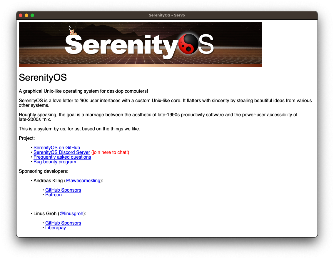 element is not rendered as bold in serenityos homepage · Issue #29818 · servo/servo · GitHub