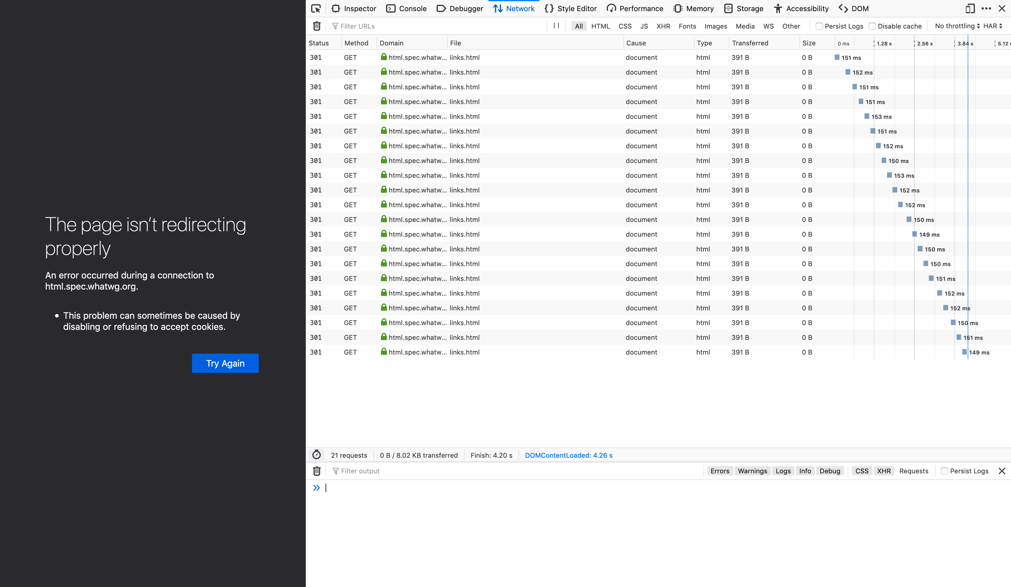 Get too many redirects on links page in multipage mode · Issue #4776 · whatwg/html · GitHub