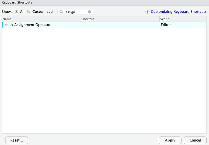 Can't get rid of 'Insert Assignment Operator' keyboard shortcut in Console, only Editor · Issue ...