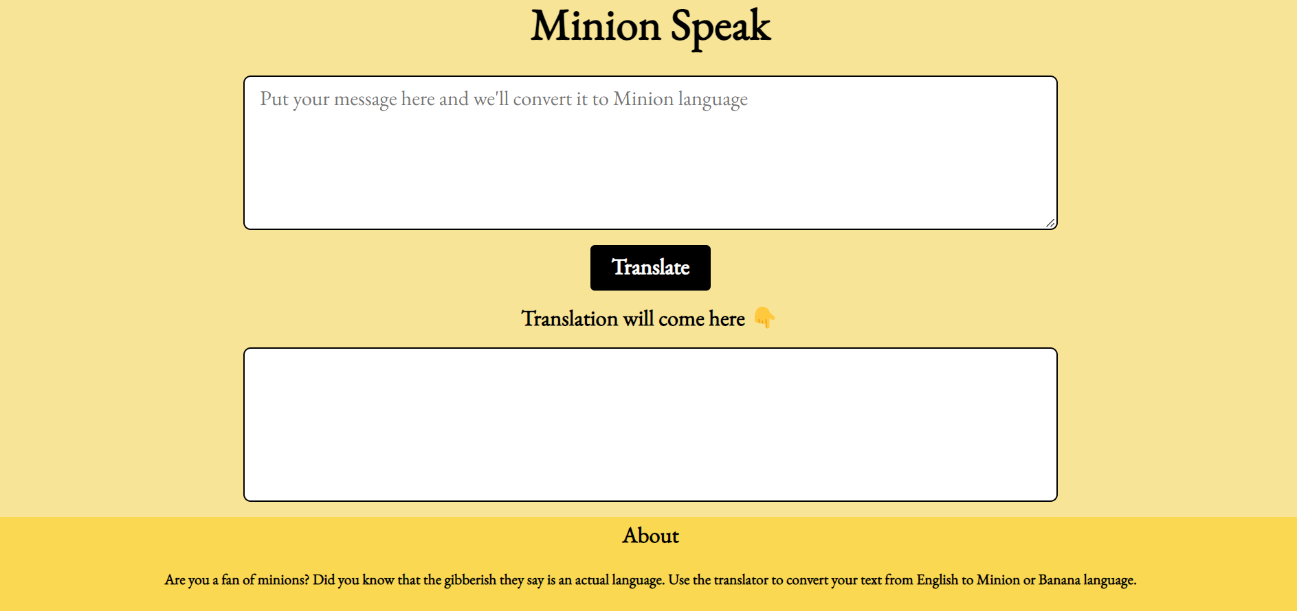 GitHub - kavithamd/banana-speak: App to translate text to Minion language