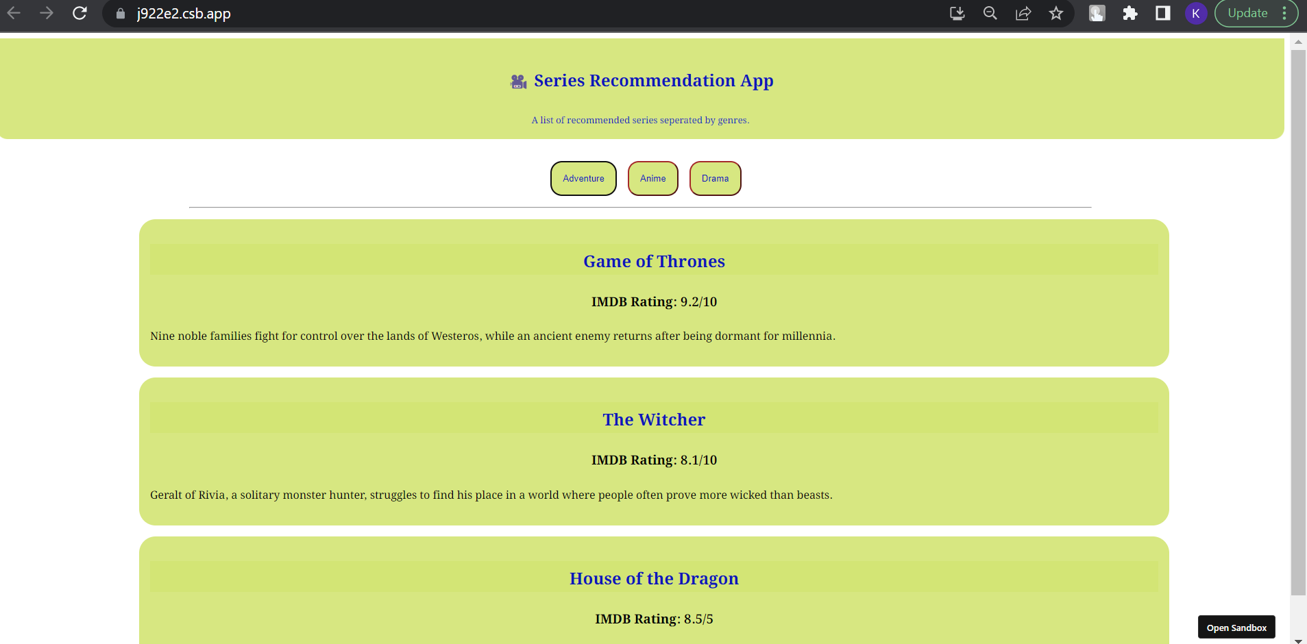 series-recommendation-app - Codesandbox