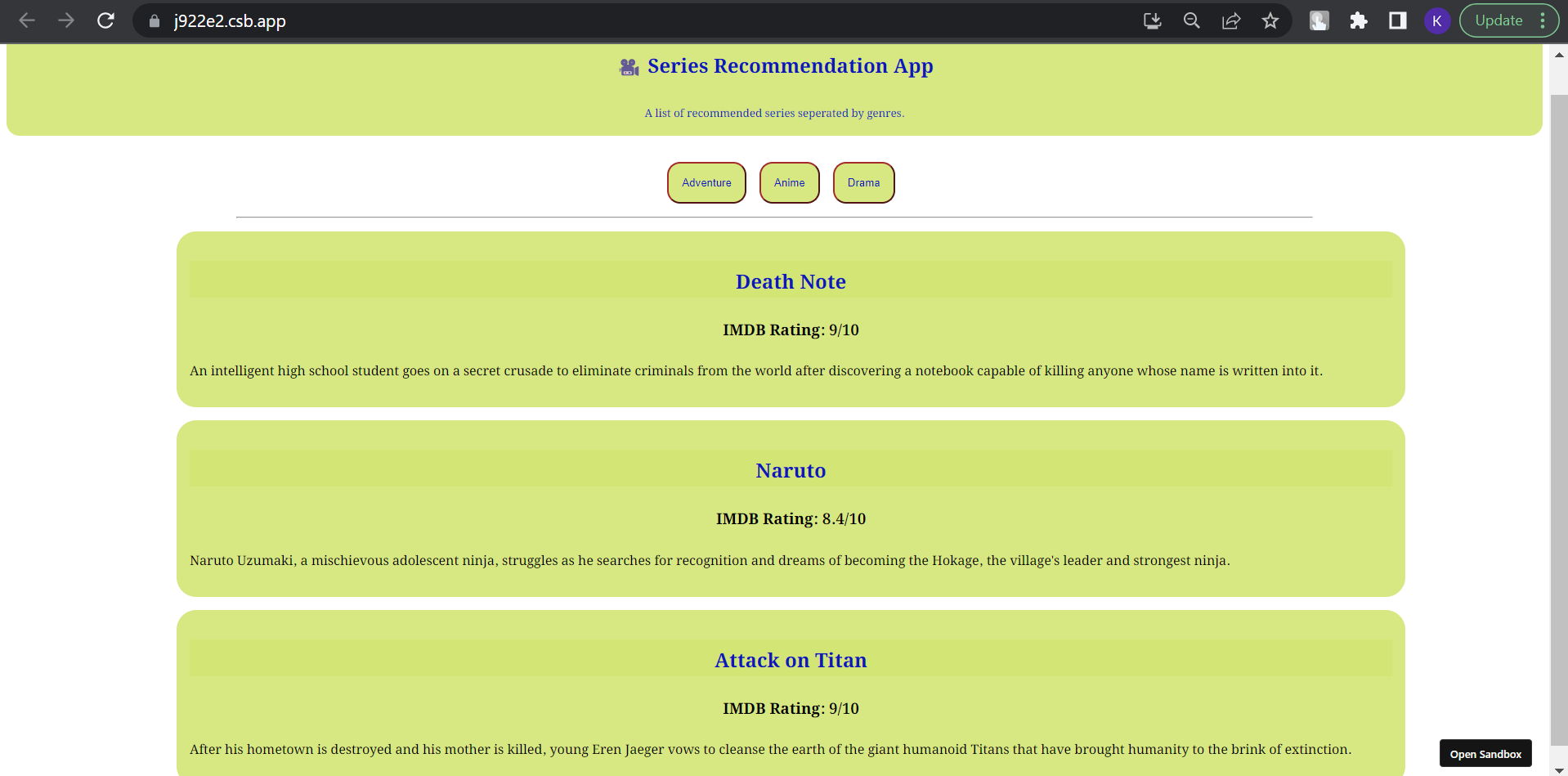 series-recommendation-app - Codesandbox