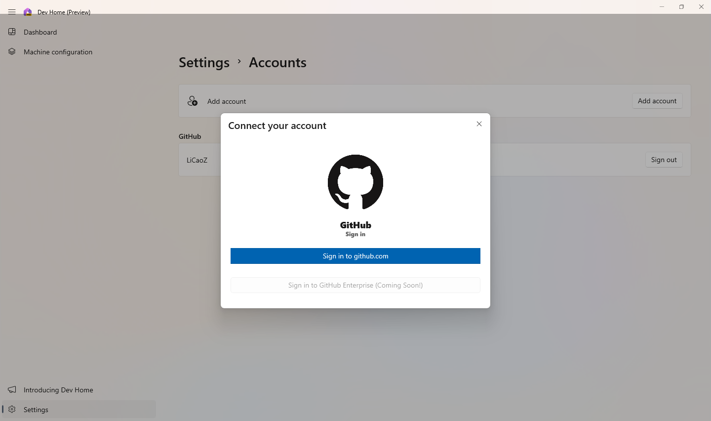 The pop-up's mask when Dev Home links GitHub account cannot cover the title bar · Issue #1247 ...
