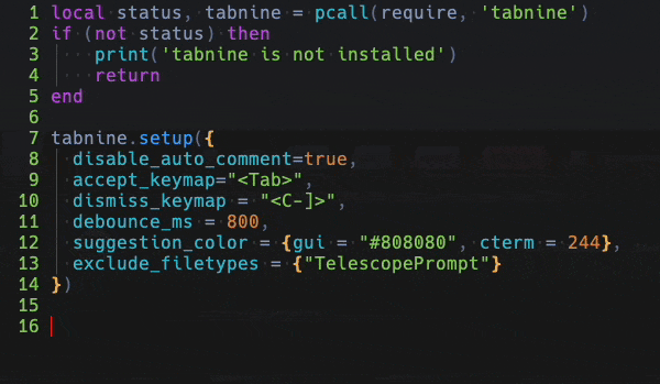 Suggestions are added after dismissed on empty lines · Issue #41 · codota/tabnine-nvim · GitHub