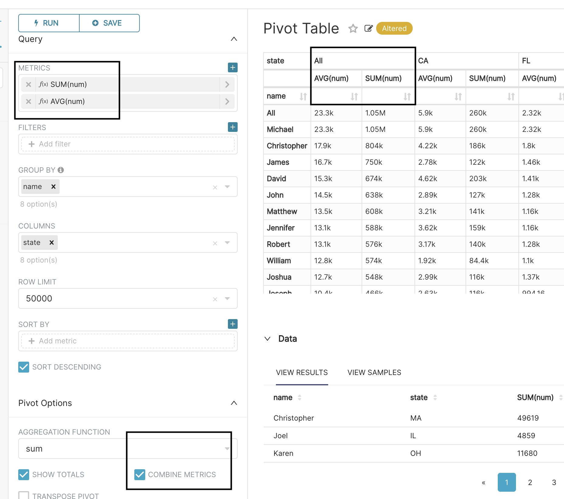 [pivot] Order of metrics is incorrect when using 'Combine Metrics' · Issue #13427 · apache ...