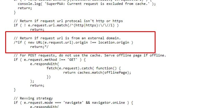Service worker should cache external origin URLs also · Issue #213 · SuperPWA/Super-Progressive ...
