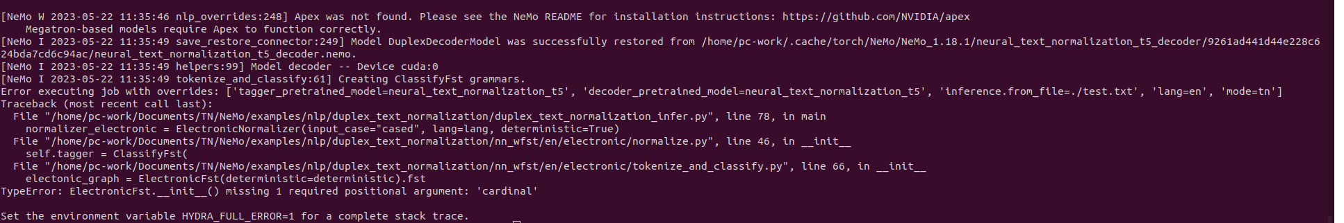 cardinal argument error · Issue #6691 · NVIDIA/NeMo · GitHub