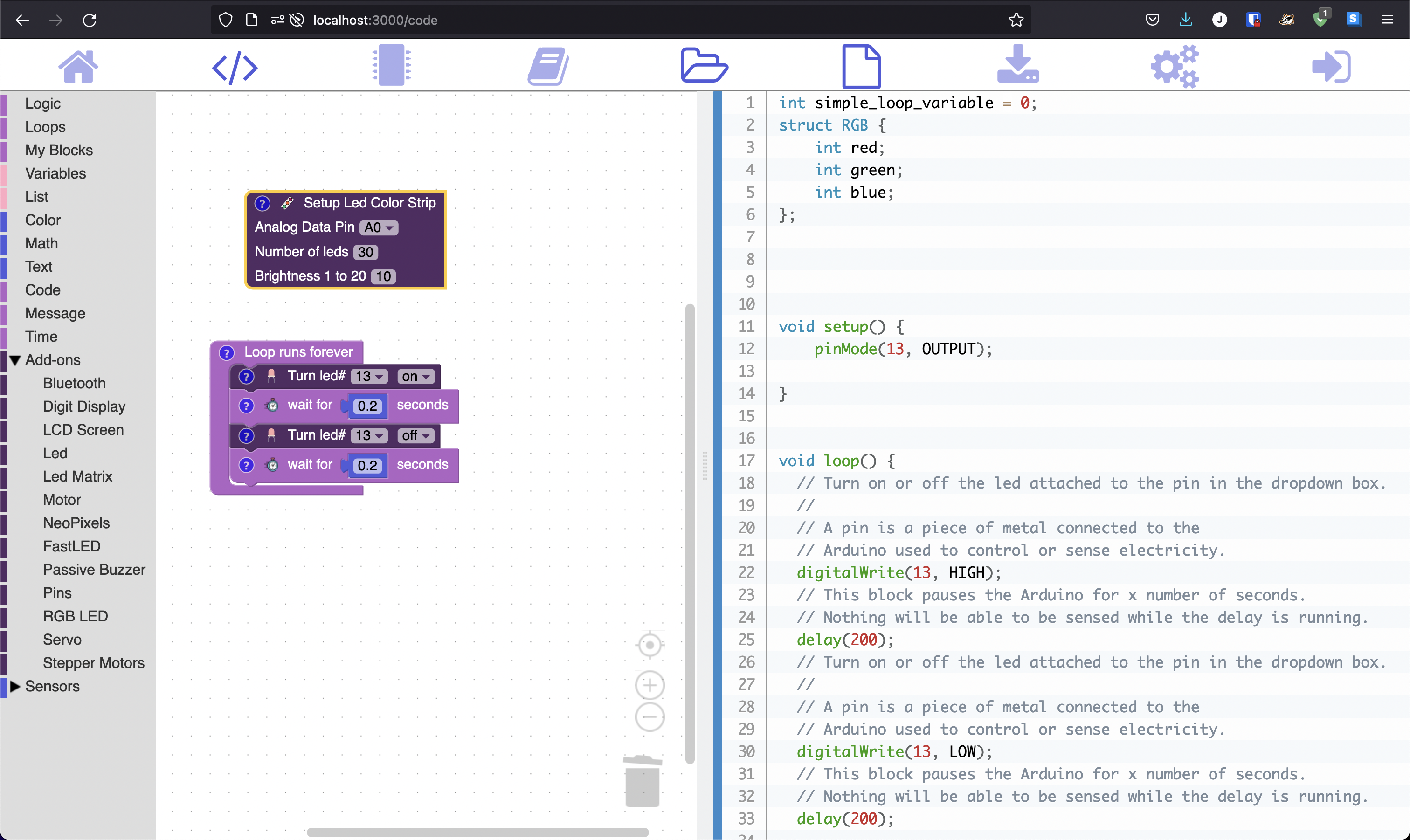 FastLED Custom Blocks Won't Generate Code · Issue #89 · ElectroBlocks/ElectroBlocks · GitHub
