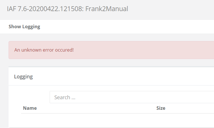 When in the Frank!Console you click the parent directory of the logfile, you get locked in an ...