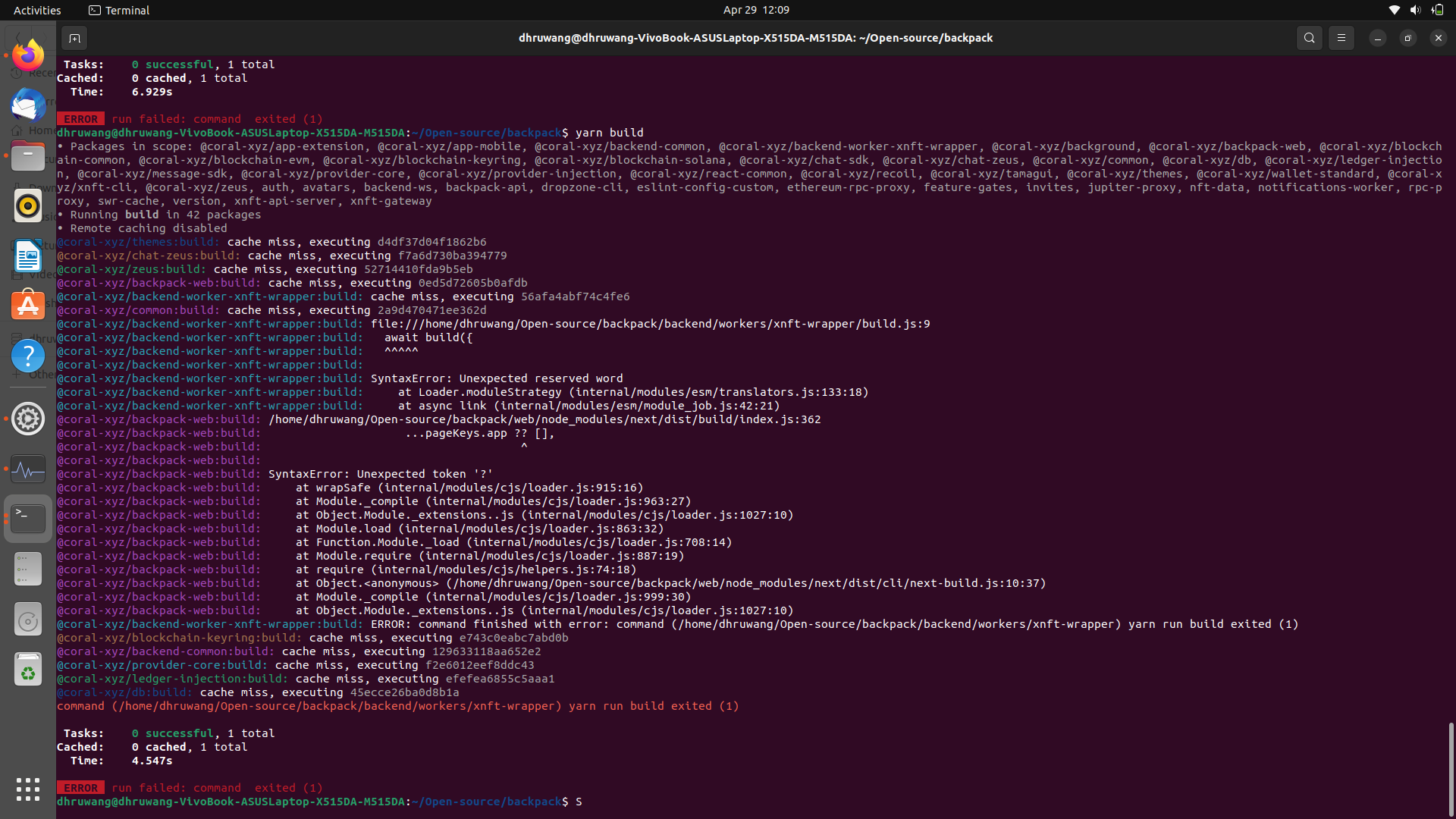 Not Able To Build · Issue 3849 · Coral Xyzbackpack · Github