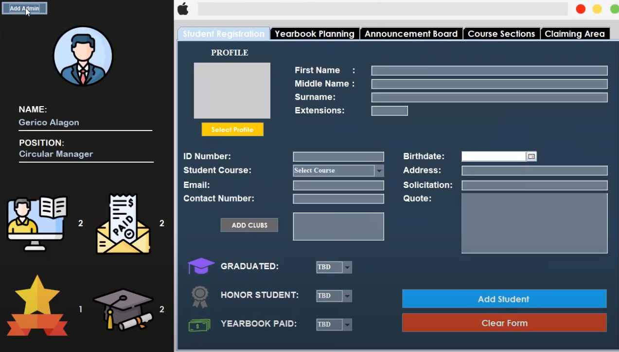 GitHub - JessClarence/Yearbook-info-system