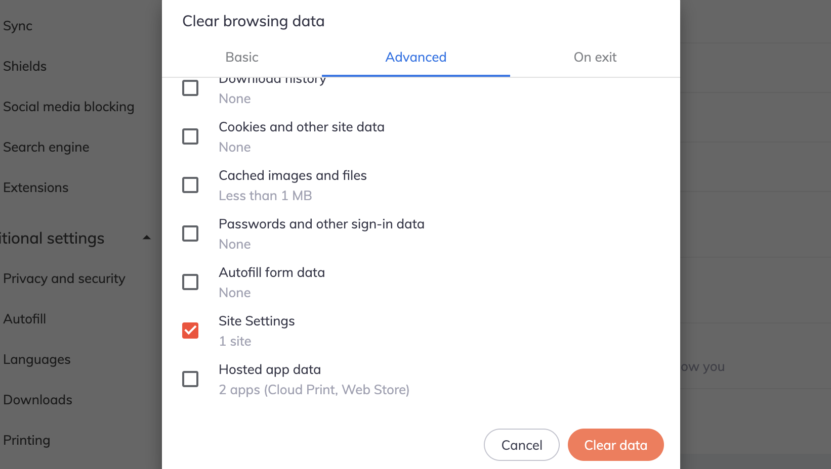 Data is remained after clearing site settings · Issue #7886 · brave ...