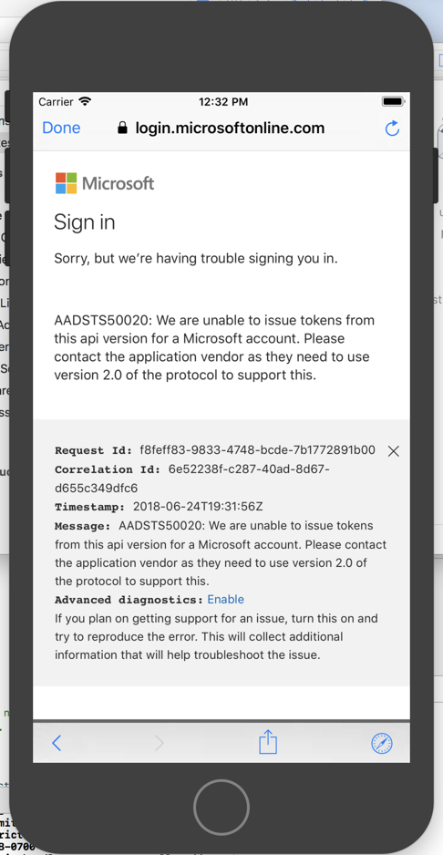 Changing kAuthority to consumers doesn't work · Issue #274 · AzureAD/microsoft-authentication ...