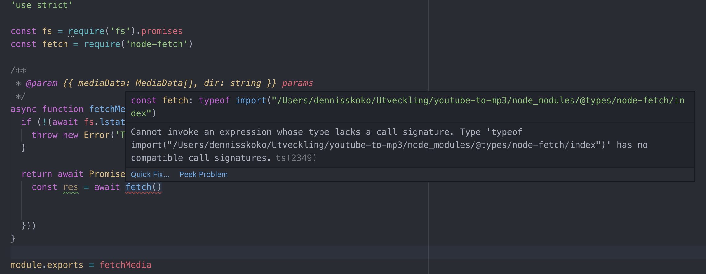  types node fetch Versions JWord 