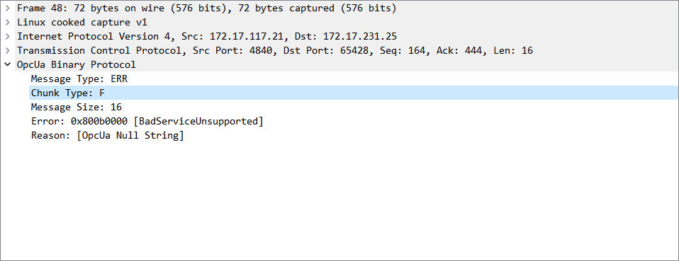 Why does it always return EOF when receiving an ERR type of return packet？ · Issue #613 · gopcua ...