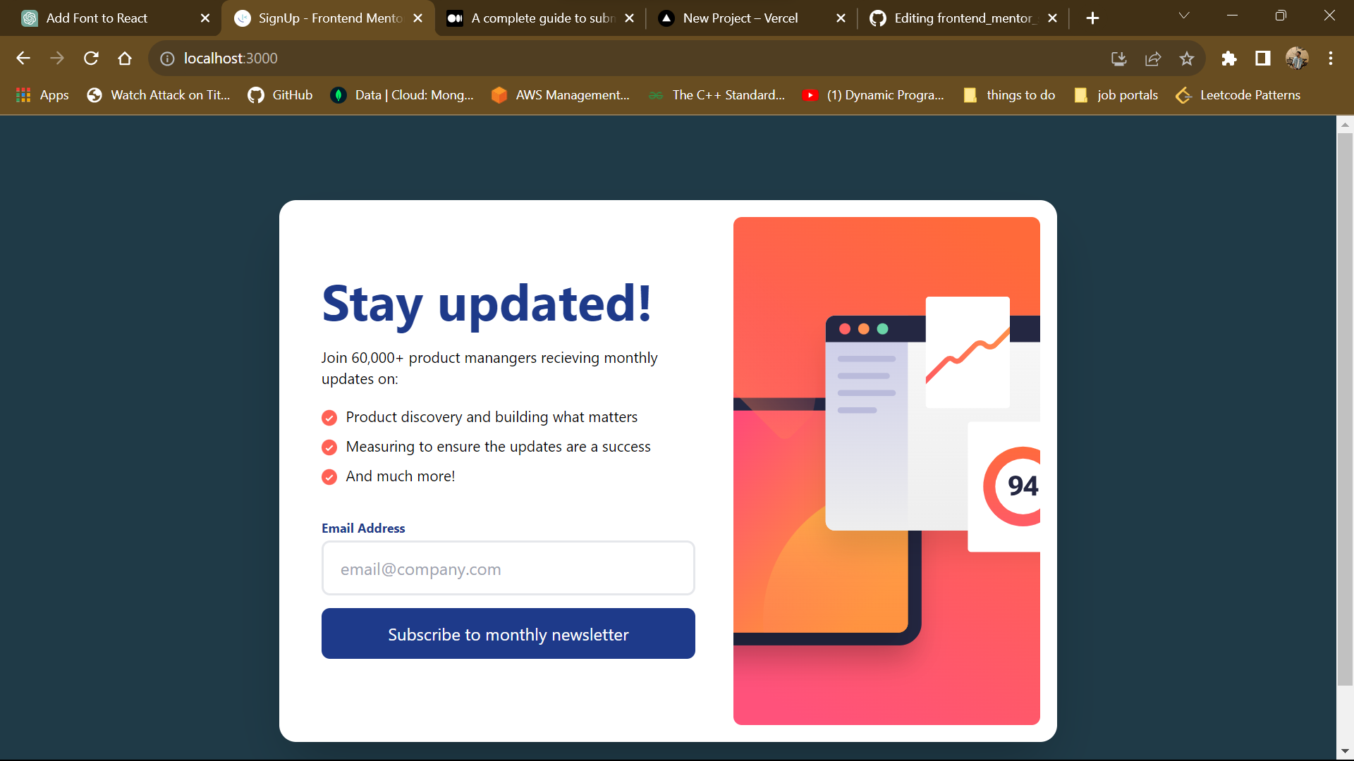 Github Shubhjhawar Frontend Mentor Signup Task