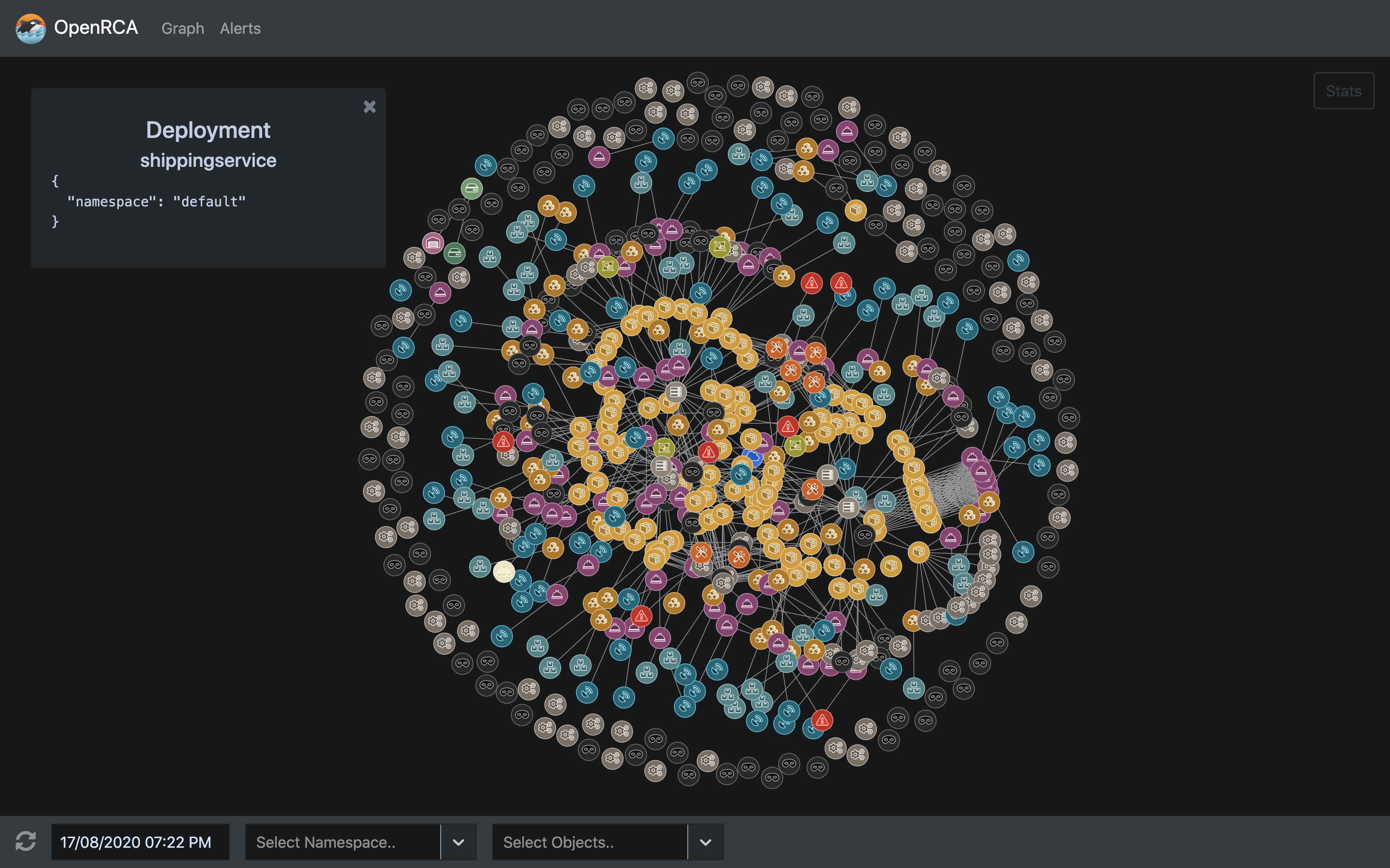 Organize buttons and filters in the bottom bar · Issue #68 · openrca/orca-ui · GitHub